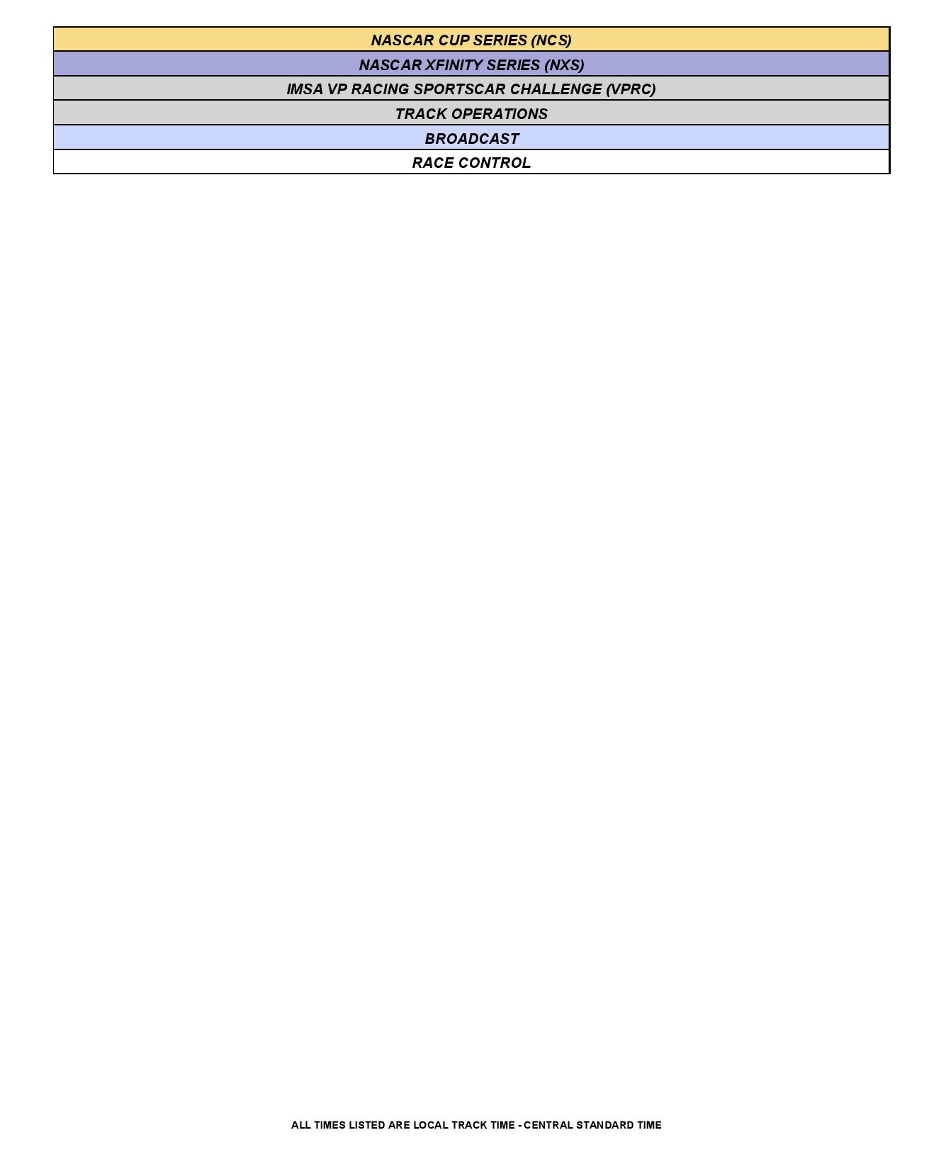 NCS, NXS - Schedule - COTA - 2/2025 - InfieldJen.com